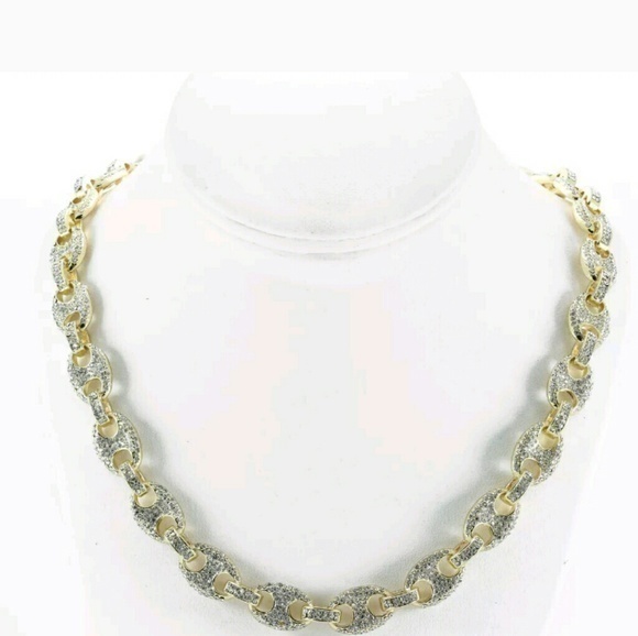 Accessories | 14k Gold Plated Iced Out Gucci Chain | Poshmark